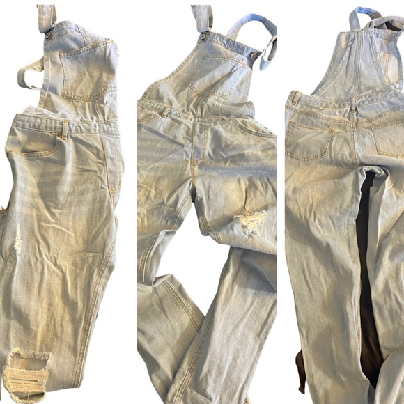 Love Tree | Jeans | Distressed Denim Overalls | Poshmark